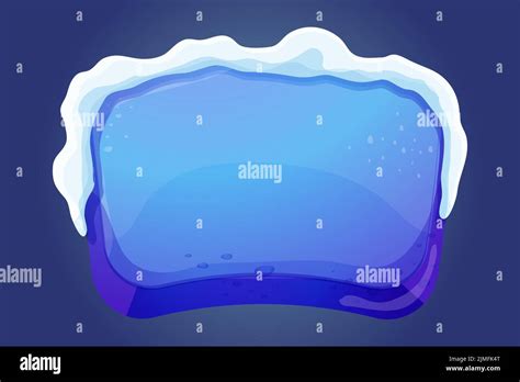 Winter Ice Fantasy Interface Template Game Menu With Snow In Cartoon Style Isolated On White