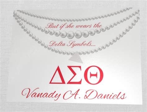 Sorority Name Cards Customized String Of Pearls If She Wears The