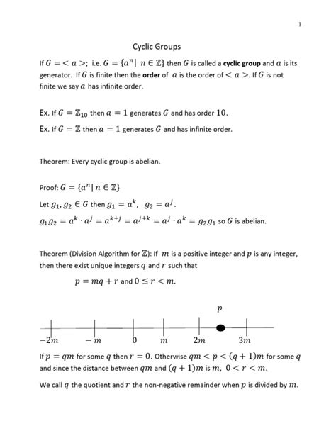 Abstract Algebra 1 Cyclic Groups Pdf Integer Group Mathematics