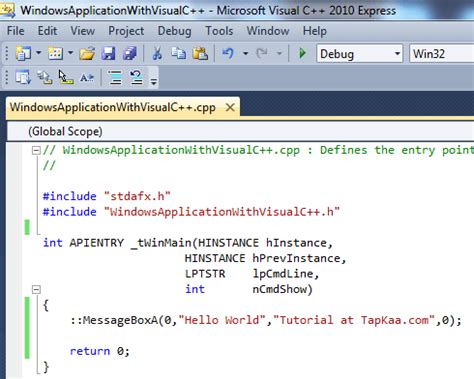 Create Basic Windows Application With Visual C Express Edition C