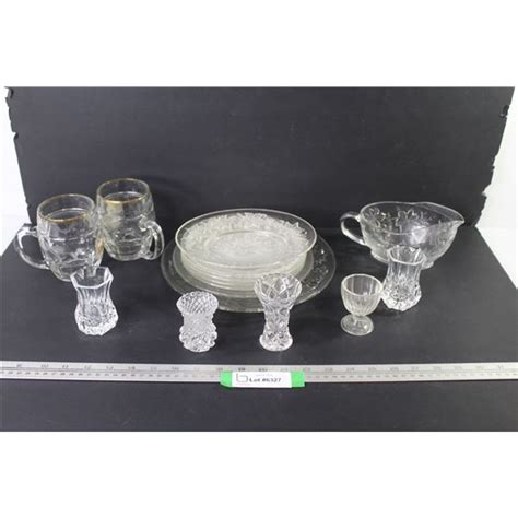 Assorted Glass And Crystal Items Plates Vases Glasses Bodnarus