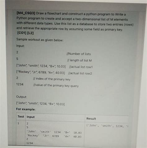 Solved M4 CSQ3 Draw A Flowchart And Construct A Python Chegg