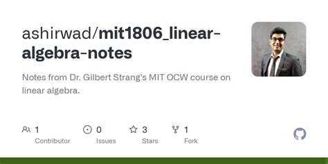 Github Ashirwadmit1806linear Algebra Notes Notes From Dr Gilbert