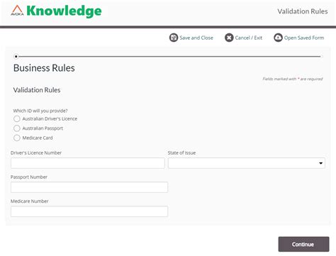 Australian ID Validation Rule Example