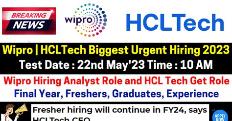HCL Tech Off Campus Direct Hiring For 2023 2022 2021 2020 Batch