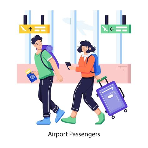 Premium Vector Character Based Flat Illustration Of Airport Passengers