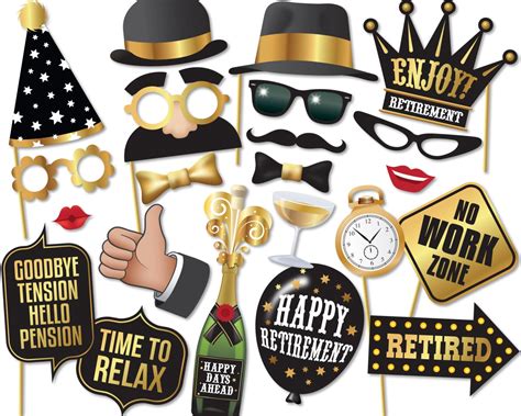 Retirement Photo Booth Props Printable Pdf Retirement