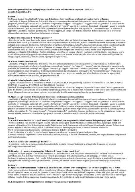File Domande Aperte Domande Aperte Didattica E Pedagogia Speciale