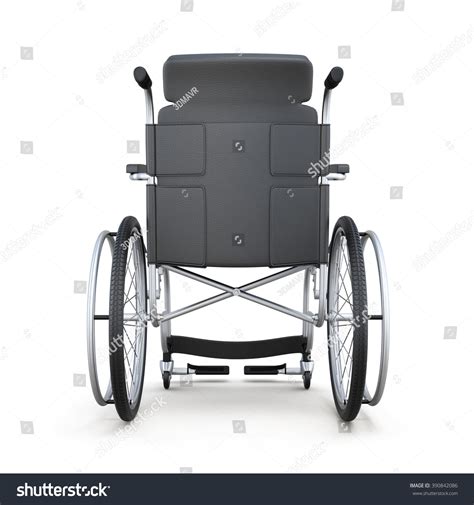Wheelchair Rear View Isolated On White Stock Illustration 390842086