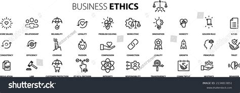 비즈니스 윤리 아이콘 세트 벡터 그림 스톡 벡터로열티 프리 2134813851 Shutterstock