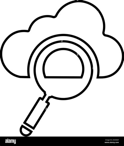 Cloud Search Icon Simple Editable Vector Eps File Stock Vector Image