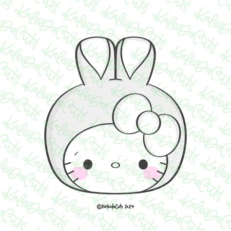 Kitty Bunny Face Cookie Cutter Kaleidacuts
