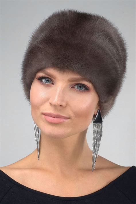 Норковая шапка цвет соболиный