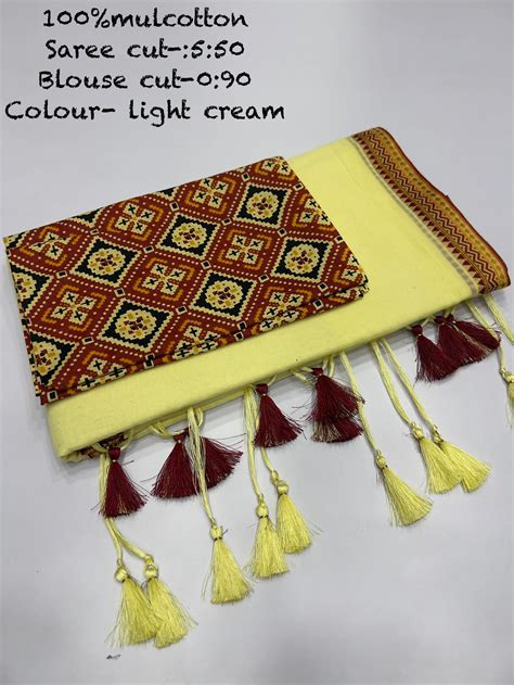 Mul Cotton Multi Weaving Border Saree