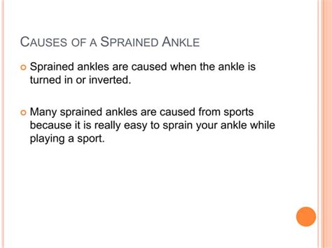 Sprained Ankle Powerpoint Ashley Dockstader Ppt