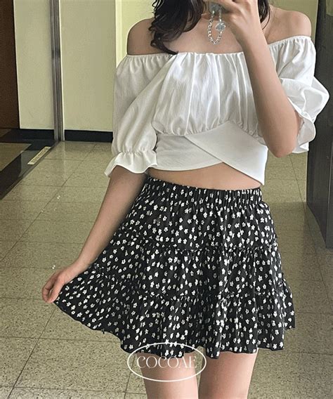 오늘출발할인행사 꽃 무늬 미친핏 봄 치마 속 바지 비침 없음 여성미 미니 스커트 소녀 감성 존예핏 H 1365 에이블리