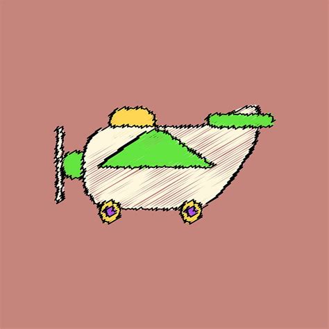 플랫 음영 스타일 아이콘 복고풍 비행기 장난감 벡터 Ai Eps Uidownload