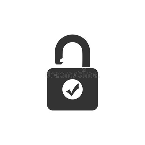 Open Padlock And Check Mark Icon Isolated Security Check Lock Sign Stock Vector Illustration