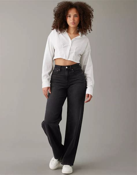 Ae Strigid Curvy Super High Waisted Baggy Straight Jean