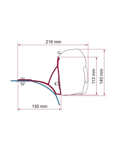 Fiat Ducato Roof Adapter For F45 F70 Awning 2006