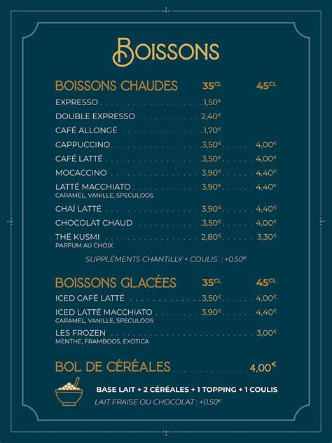 Menu At Frozen Cup Restaurant Dijon