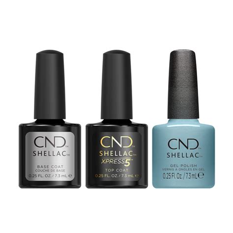 Cnd Shellac Xpress5 Combo Base Top And Teal Textile 0 25 Oz