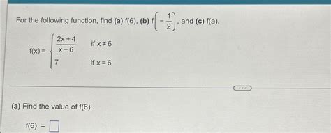 Solved For The Following Function Find A F6bf 12