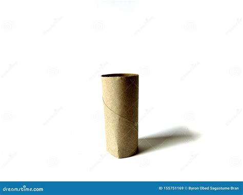 Rolo Vazio Do Papel Higi Nico No Fundo Branco Imagem De Stock Imagem