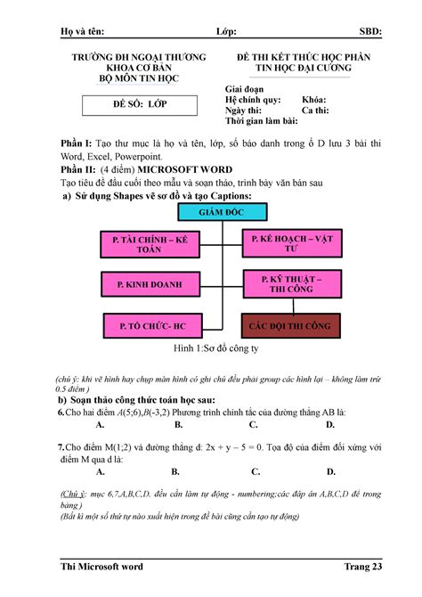 đề thi thử tin thực hành tin học cơ bản word P TÀI CHÍNH KẾ TOÁN P TỔ CHỨC HC P KINH