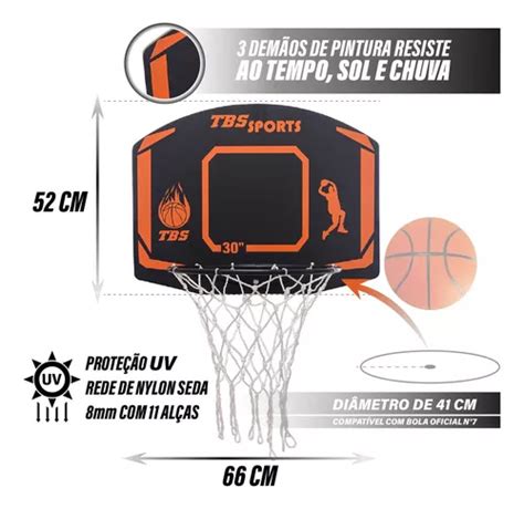 Tabela De Basquete Aro 41 Cm C Rede À Prova D agua Black Mebuscar