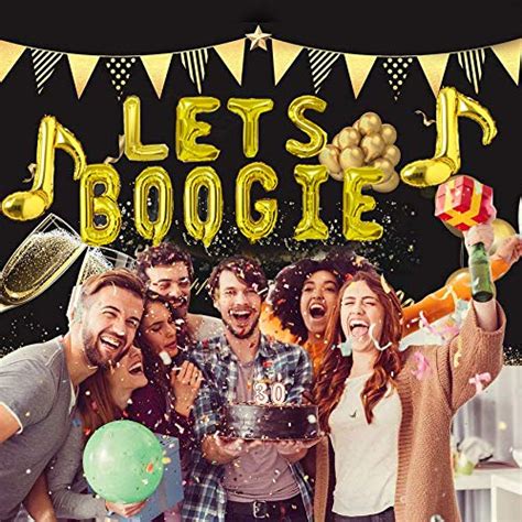 Disco Party Decorations Lets Boogie Balloons Banner For 70s 80s