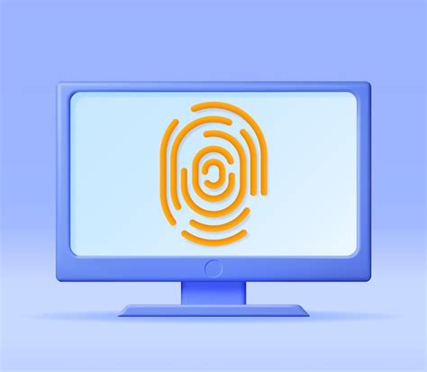 Premium Vector 3d Fingerprint On Computer Isolated