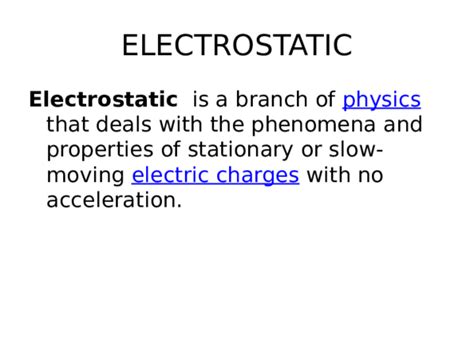 Ppt Electrostatic