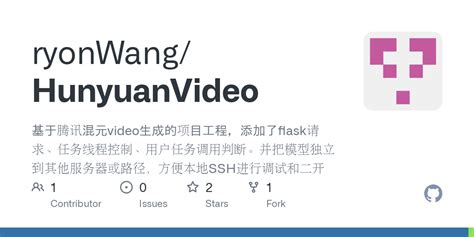 Github Ryonwang Hunyuanvideo Video Flask