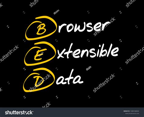 Bed Browser Extensible Data Acronym Technology 库存矢量图（免版税）1088188604