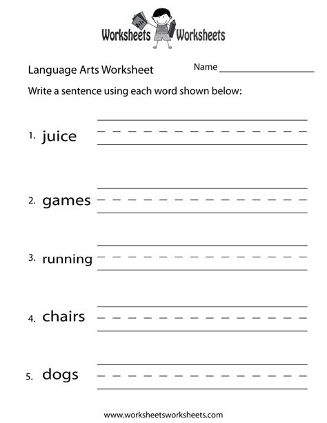 Language Arts For 2nd Grade Worksheets