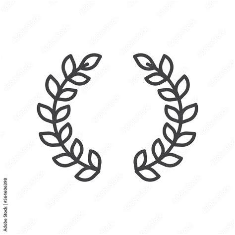 Laurel Wreath Line Icon Linear Style Sign For Mobile Concept And Web