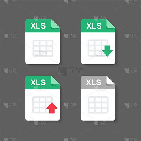 平面设计用XLS文件下载文档图标符号集矢量设计元素插图