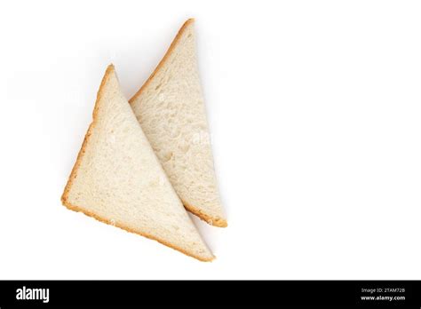 Sliced Bread Cut Into Triangles Isolated On White Background Fresh