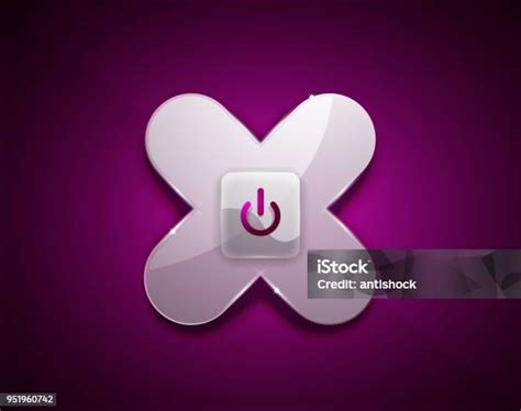 Kaca Transparan Efek Tombol Mulai Daya Pada Ikon Mati Ui Vektor Atau Desain Simbol Aplikasi