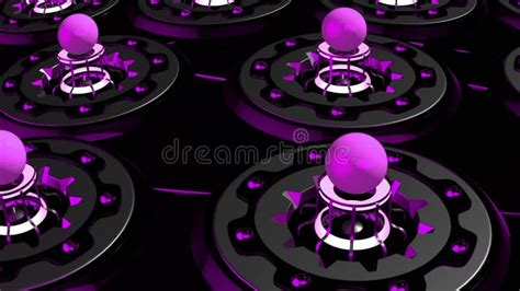 Abstract Rows Of Spinning Details Of A Lilac Color Seamless Loop Motion Stock Footage Video