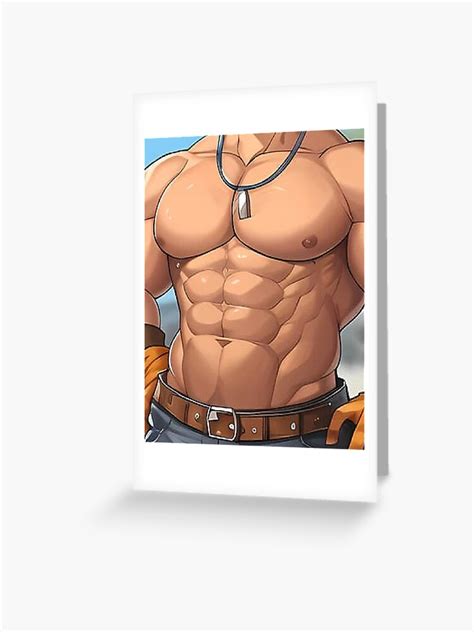 Beefy Bara Anime Muscles Ai Generated Greeting Card For Sale By