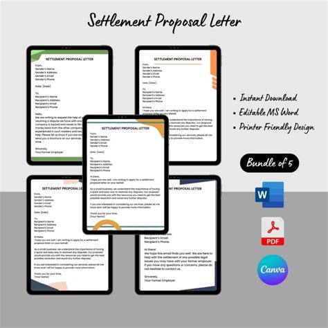 Settlement Proposal Letter Sample Template In Pdf Word