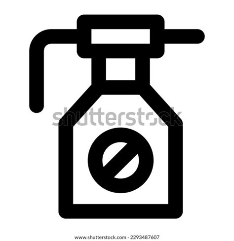 Pesticide Outline Icon Insecticide Sprayer Farming Stock Vector