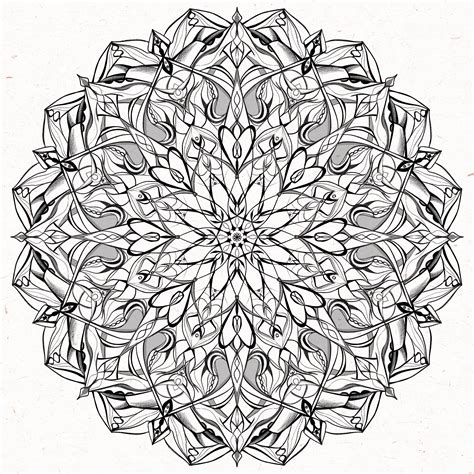 Printable Positive Effect Mandala Therapy Coloring Page All Ages