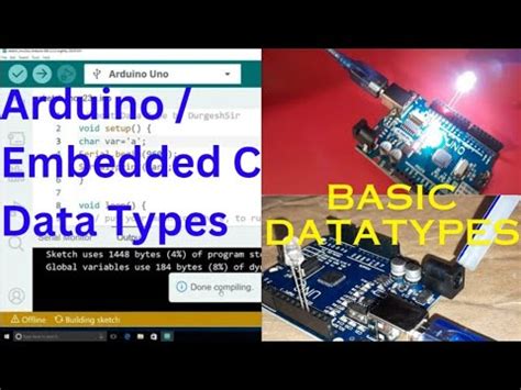 Arduino Basic Data Types Example Int Char Float Arduino Embedded Systems Datatypes