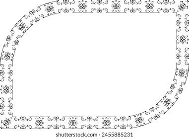 Round Diagonal Corner Rectangle Shape Vintage Stock Vector Royalty