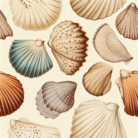 Premium Photo A Close Up Of A Bunch Of Different Types Of Shells Generative Ai