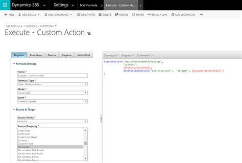 Xrm Formula 120 Execute An Action With Parameters Within A Formula · North52 Support