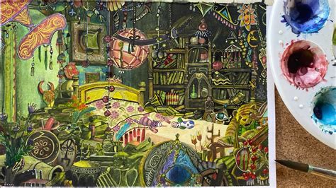 Studio Ghibli Howls Bedroom Painting With Watercolor Paint With Me